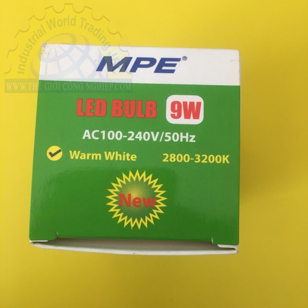 Bóng đèn led buld 9w, ánh sáng vàng, kích thước ø60 x 118mm LBD-9V Mpe ...