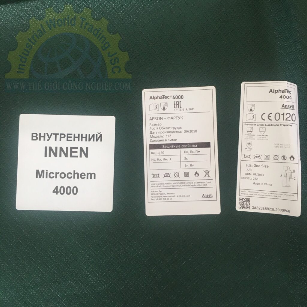 Tạp dề chống hóa chất màu xanh lục đậm 4000 Model 212 Microgard - CÔNG ...
